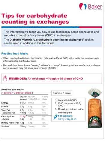 Carbohydrate counting in exchanges